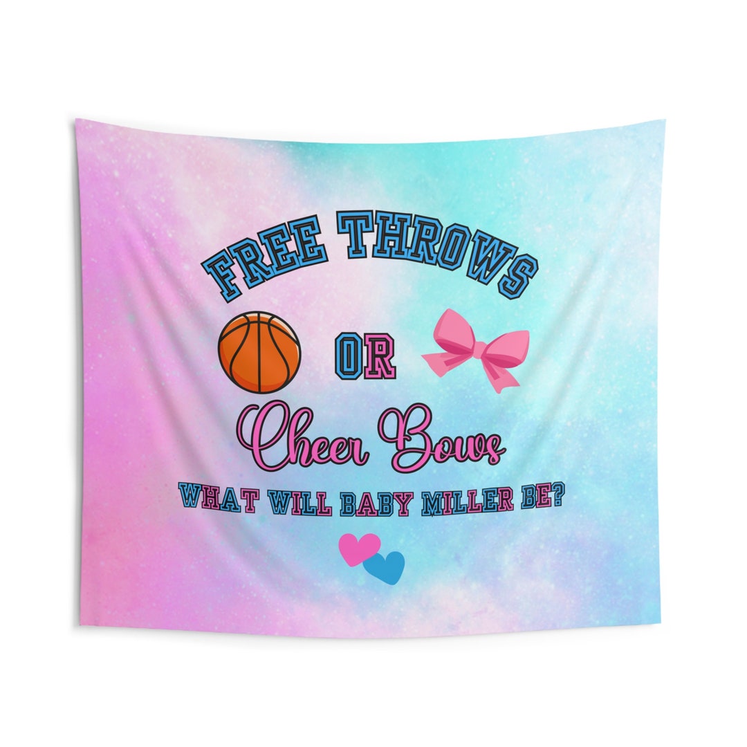 Custom Free Throws or Cheer Bows Theme Gender Reveal Baby Shower ...