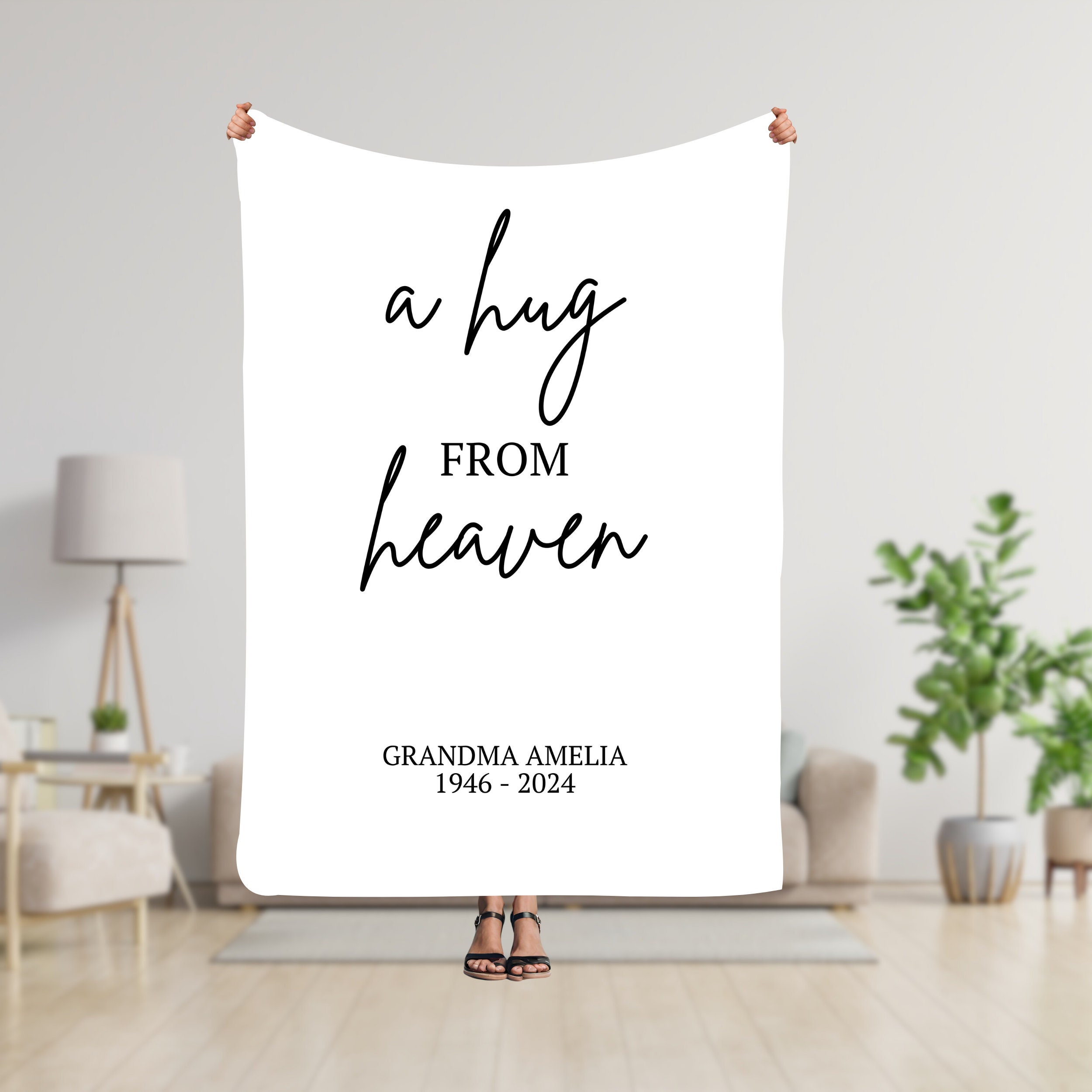 Personalized Memorial Throw Blanket, A Hug From Heaven Memorial Gift ...