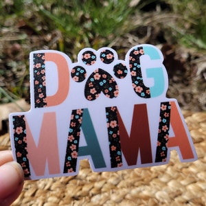 Dog Mama Sticker Paw Print Sticker Vinyl Decal Water Bottle Sticker ...