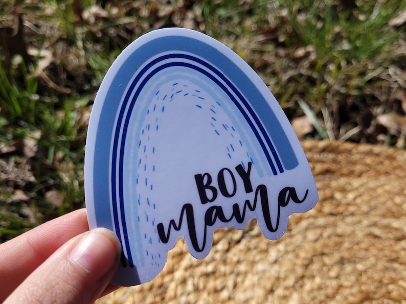 Boy Mama Sticker | Blue Rainbow | Sticker | Vinyl Decal | Water Bottle ...
