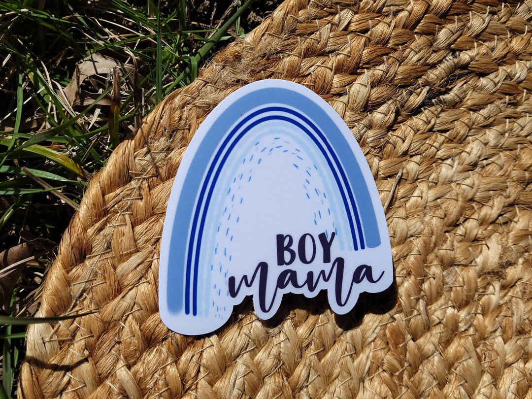 Boy Mama Sticker | Blue Rainbow | Sticker | Vinyl Decal | Water Bottle ...