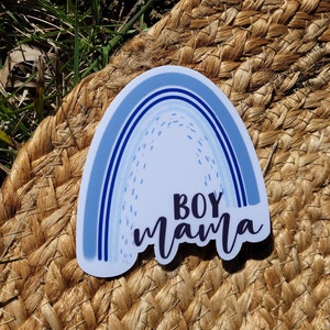 Boy Mama Sticker | Blue Rainbow | Sticker | Vinyl Decal | Water Bottle ...