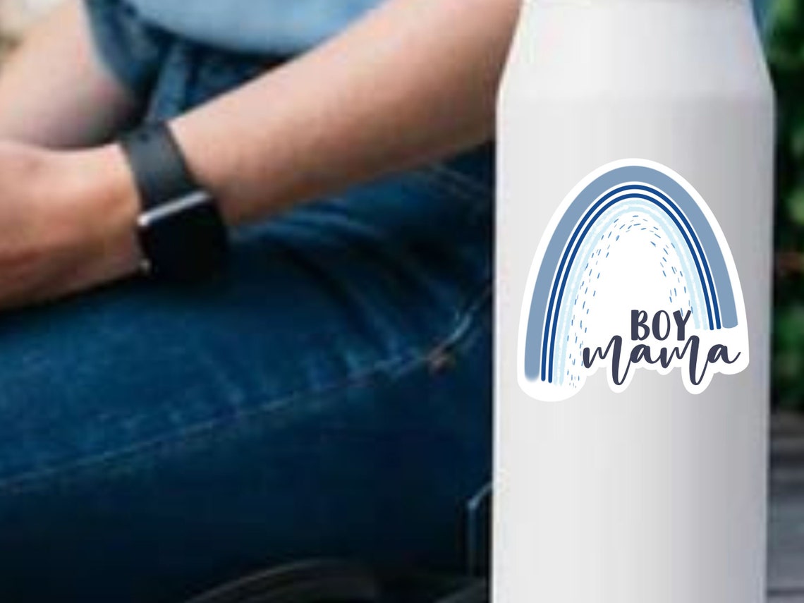 Boy Mama Sticker | Blue Rainbow | Sticker | Vinyl Decal | Water Bottle ...