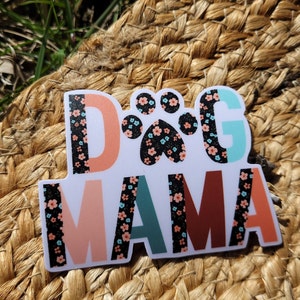 Dog Mama Sticker Paw Print Sticker Vinyl Decal Water Bottle Sticker ...