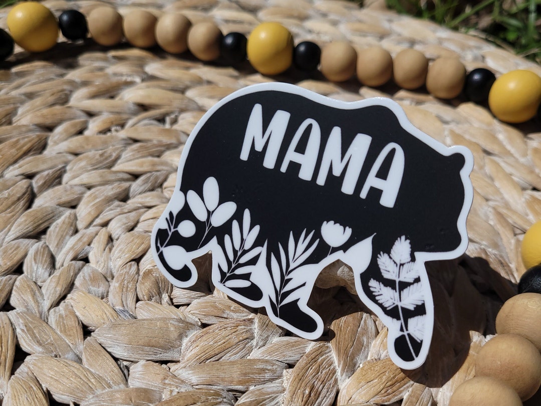 Mama Bear | Mama Sticker | Floral Mama Bear | Floral | Sticker | Vinyl ...
