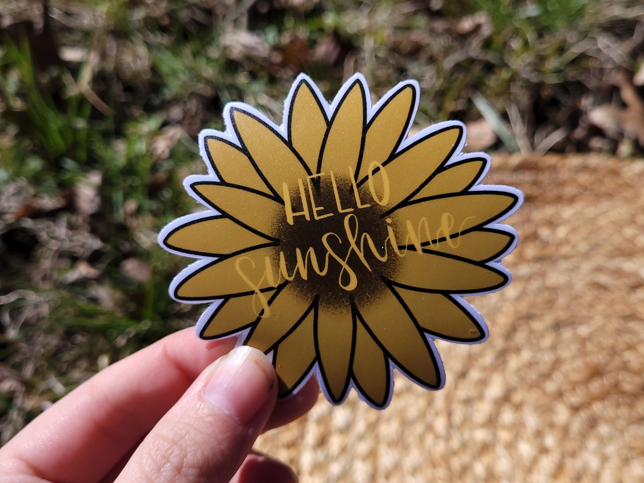 Hello Sunshine Sticker Sunflower Sticker Vinyl Decal Water Bottle ...