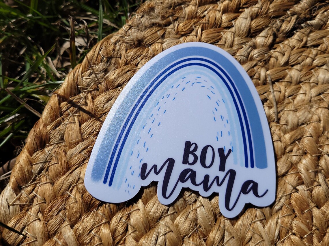 Boy Mama Sticker | Blue Rainbow | Sticker | Vinyl Decal | Water Bottle ...
