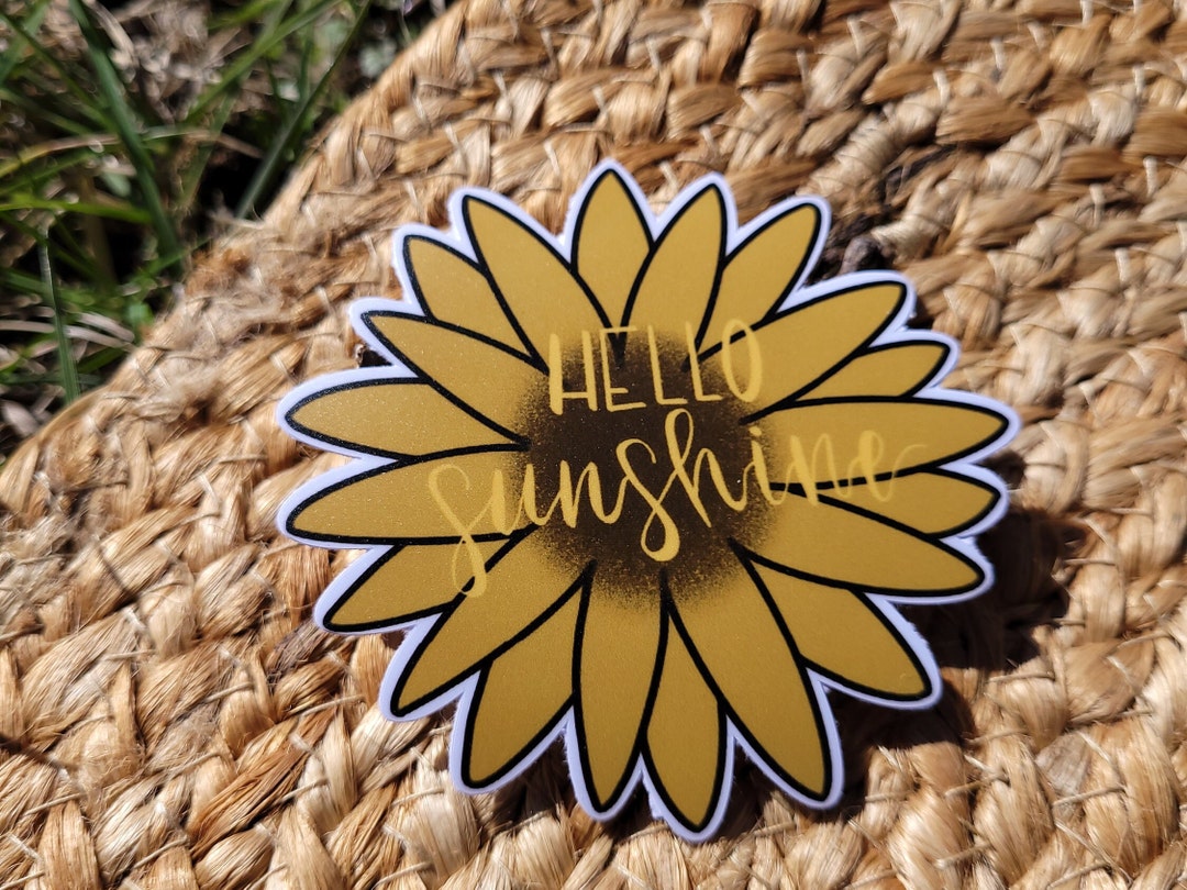 Hello Sunshine Sticker | Sunflower | Sticker | Vinyl Decal | Water ...