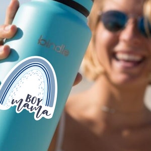 Boy Mama Sticker | Blue Rainbow | Sticker | Vinyl Decal | Water Bottle ...