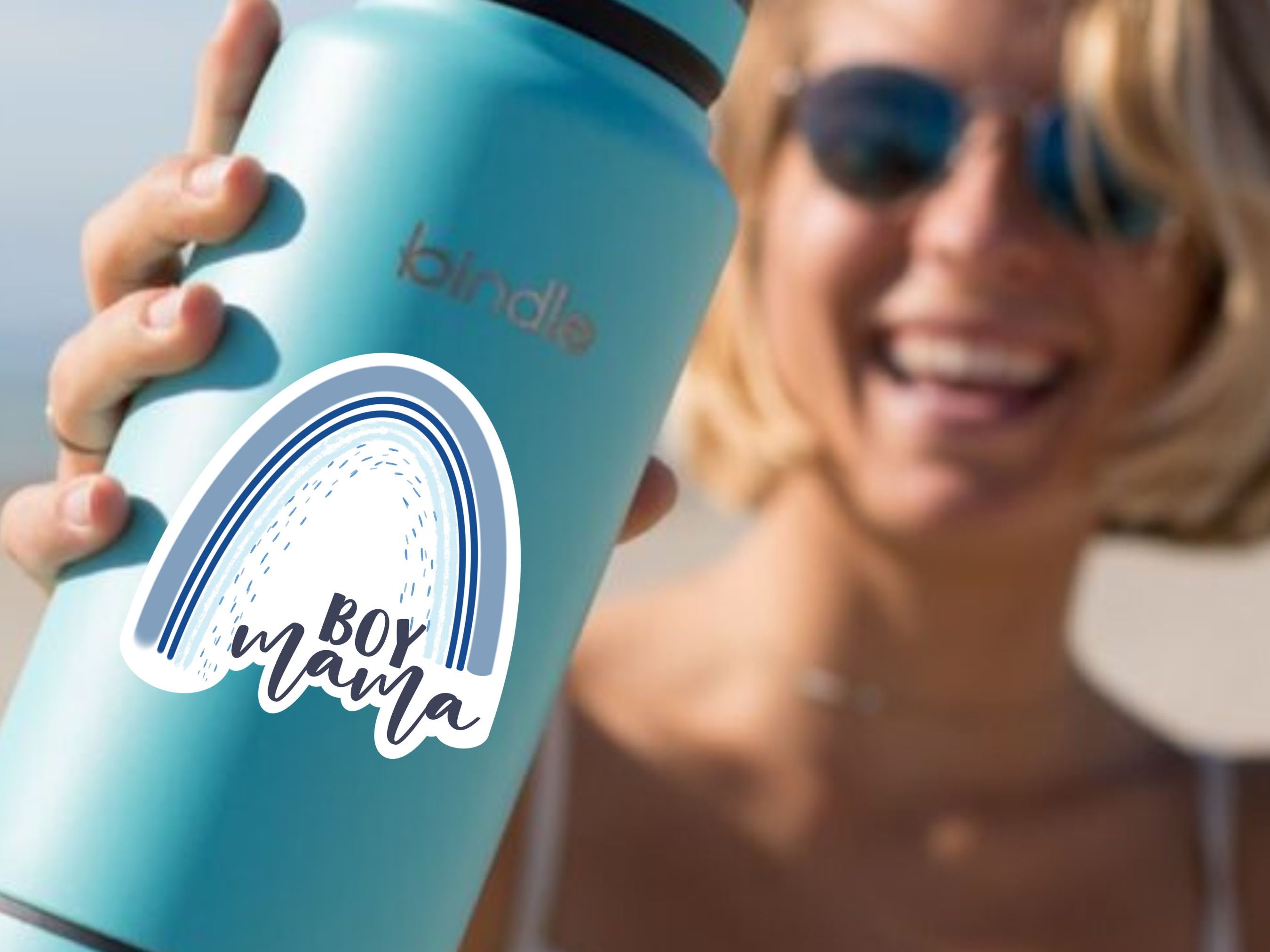 Boy Mama Sticker | Blue Rainbow | Sticker | Vinyl Decal | Water Bottle ...