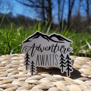 Adventure Awaits | Adventurer | Camping | Outdoors | Sticker | Vinyl ...