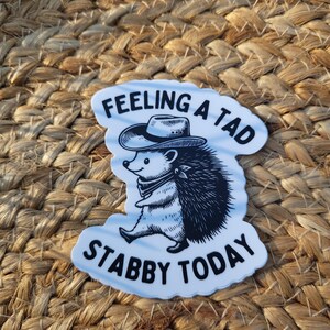 Cowboy Hedgehog Sticker Feeling a Little Stabby Today | Cute Western ...