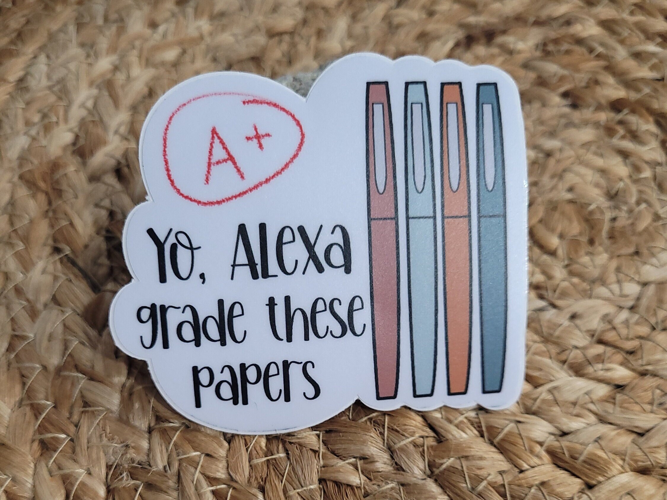 Alexa Grade Papers Teaching Classroom Teacher Alexa Class Grading Vinyl ...