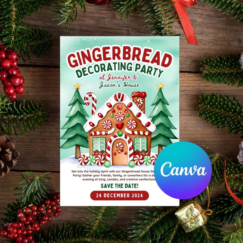 Gingerbread Invite - Etsy