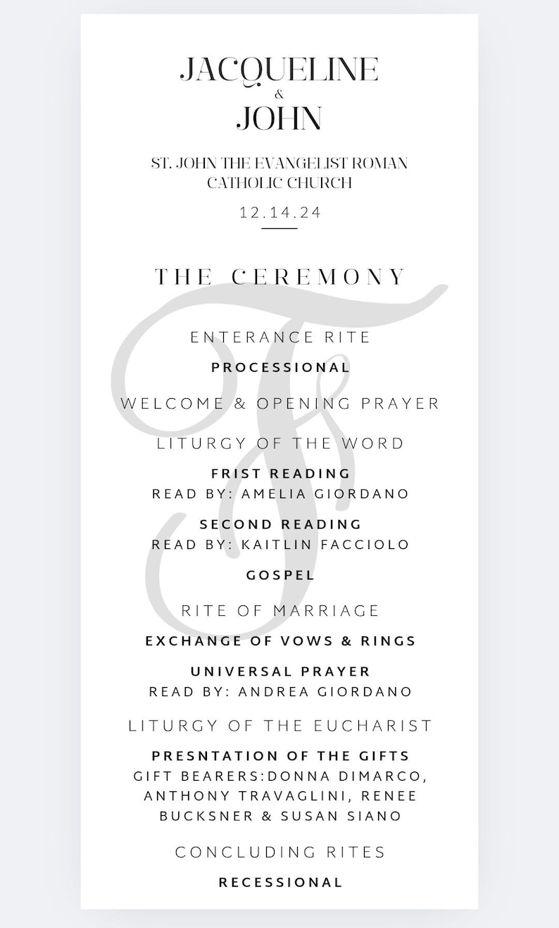 Wedding Program Catholic Church Mass Digital Template! - Etsy