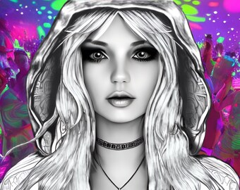 Edm Girl Coloring - Etsy