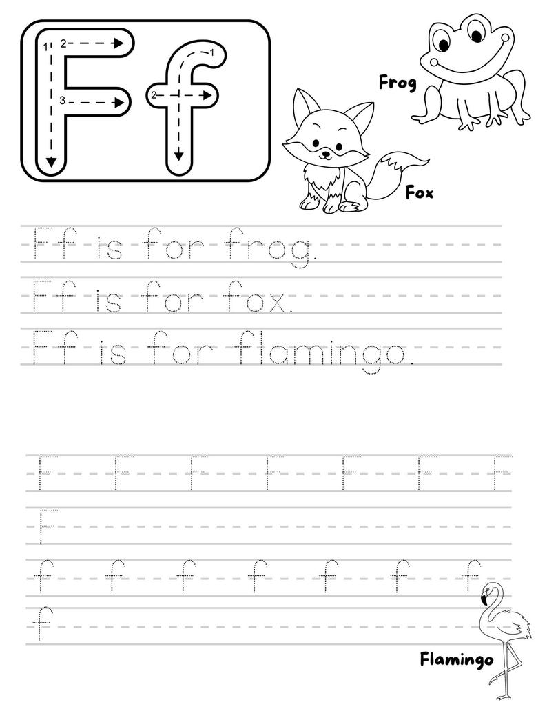 26 Printable ALPHABET & PHONICS Worksheets, Trace ABC, Preschool ...