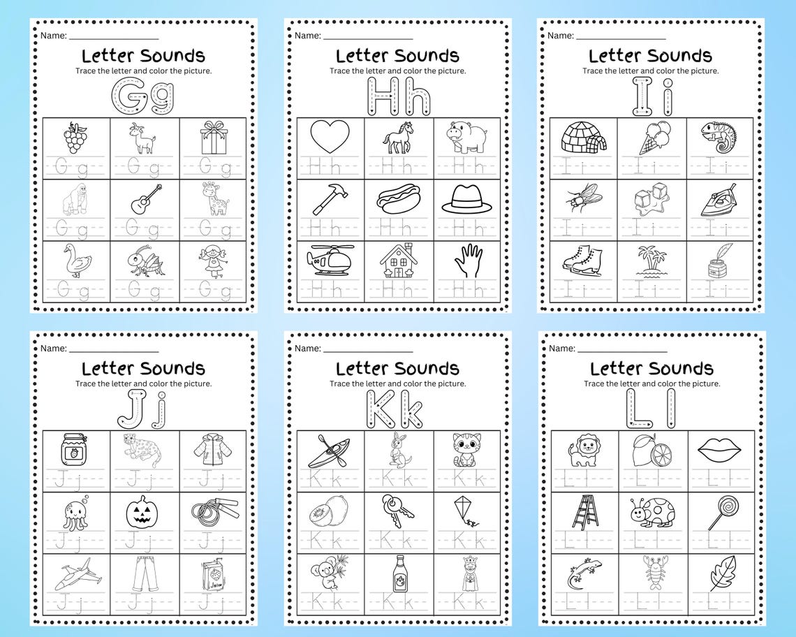 ABC 26 Page Alphabet Printable Phonics Worksheet, Letter Tracing ...