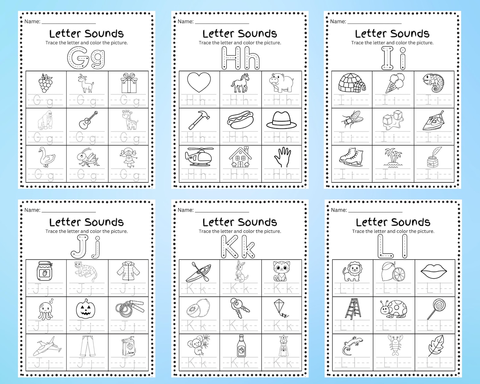 ABC 26 Page Alphabet Printable Phonics Worksheet, Letter Tracing ...