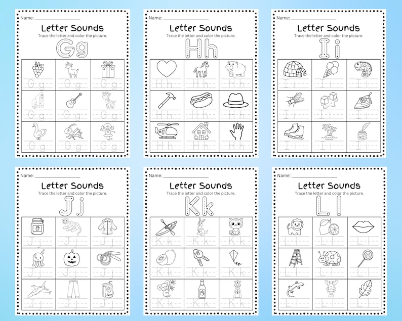 ABC 26 Page Alphabet Printable Phonics Worksheet, Letter Tracing ...