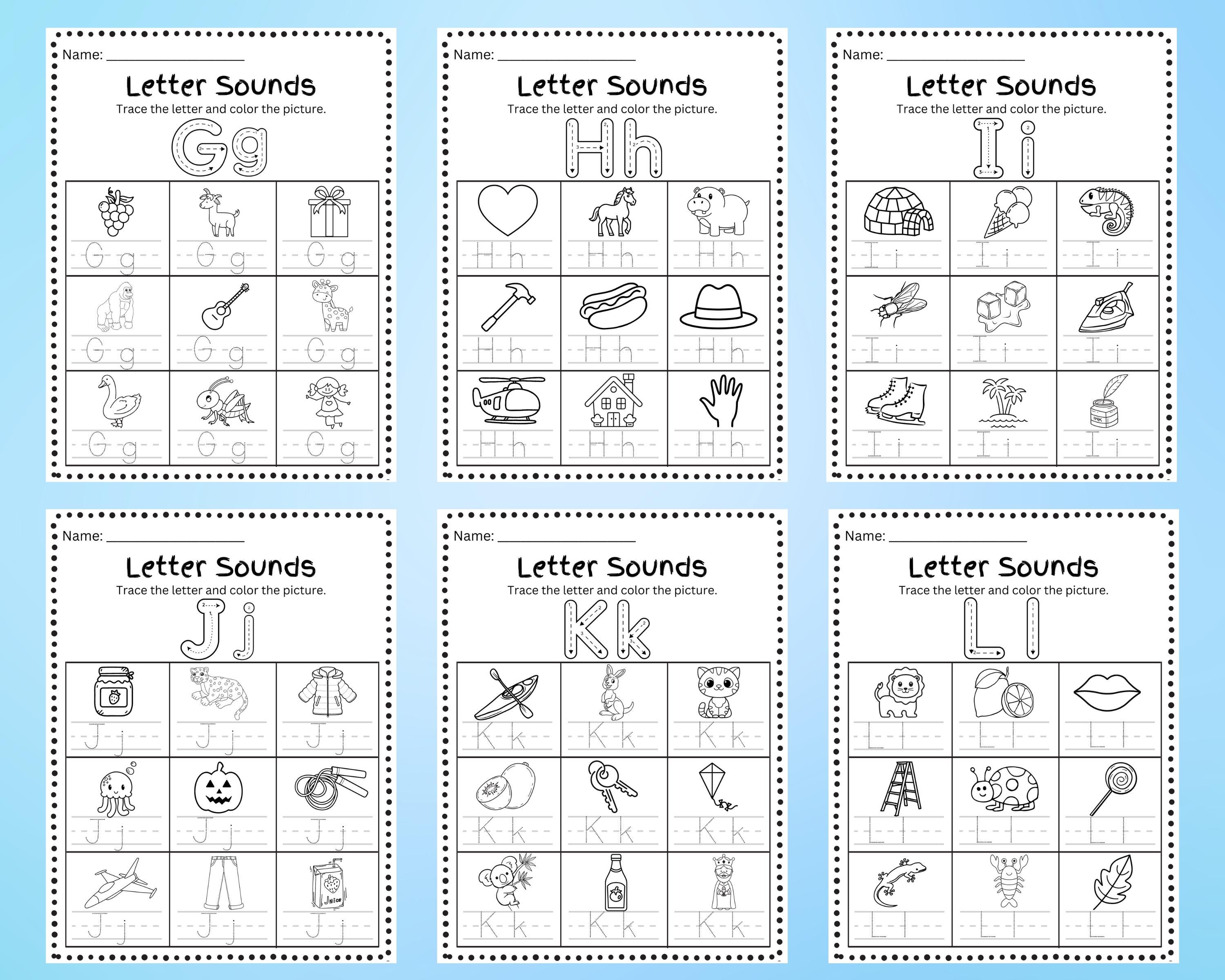ABC 26 Page Alphabet Printable Phonics Worksheet, Letter Tracing ...