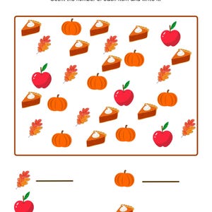 Printable Autumn Packet, 15 Pg Printable, Preschool, Kindergarten ...