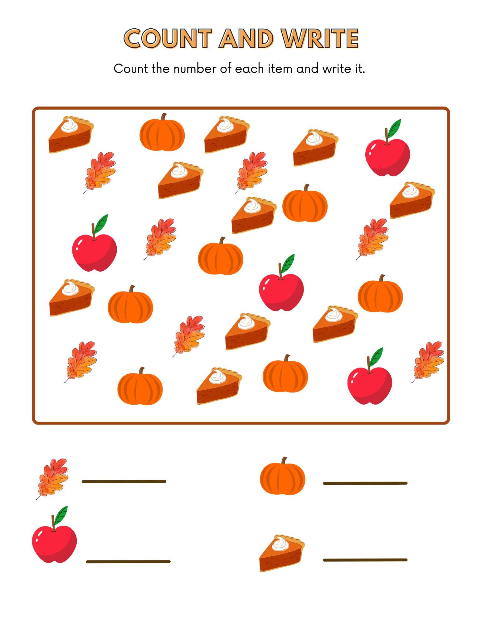 Printable Autumn Packet, 15 Pg Printable, Preschool, Kindergarten ...