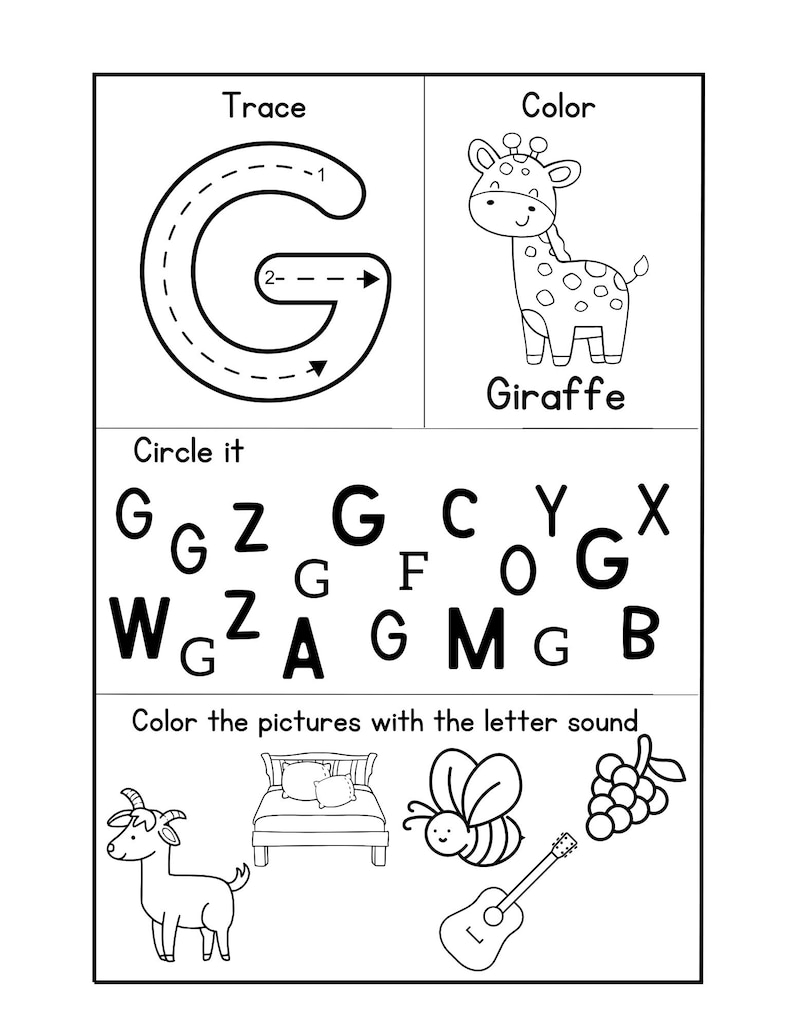 ABC 26 Page Alphabet Printable Phonics Worksheet, Preschool, Toddler ...