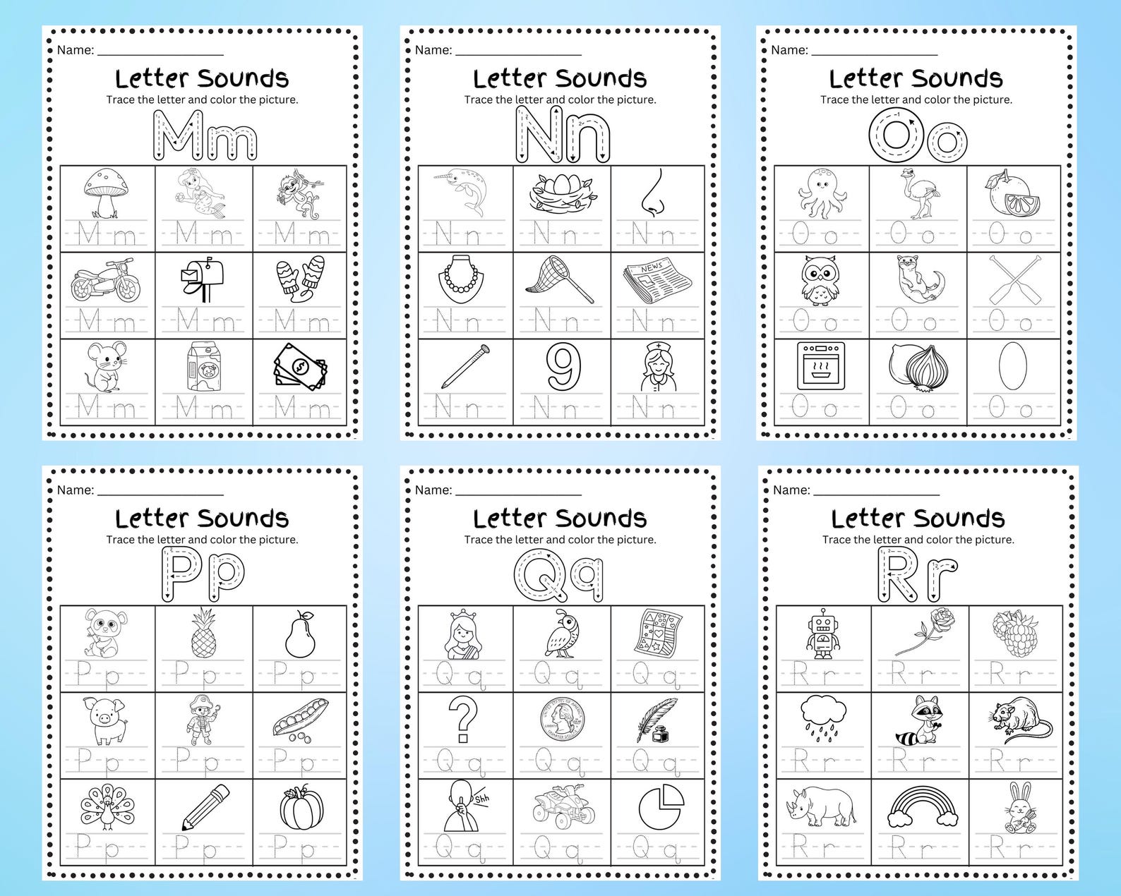 ABC 26 Page Alphabet Printable Phonics Worksheet, Letter Tracing ...