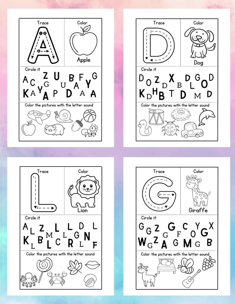 ABC 26 Page Alphabet Printable Phonics Worksheet, Preschool, Toddler ...