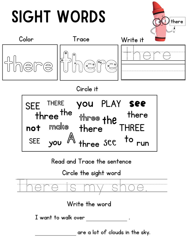 Sight Words Worksheet, 90 Words, Learn to Read (PDF Download) - Etsy