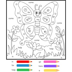 SIGHT WORDS, Color by Sight Words, Printable 10 Page Pdf, Preschool ...