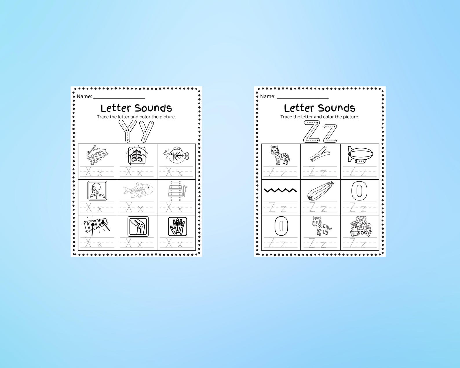ABC 26 Page Alphabet Printable Phonics Worksheet, Letter Tracing ...