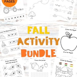 Fall Activity Worksheet Bundle for Preschool and Kindergarten (digital ...