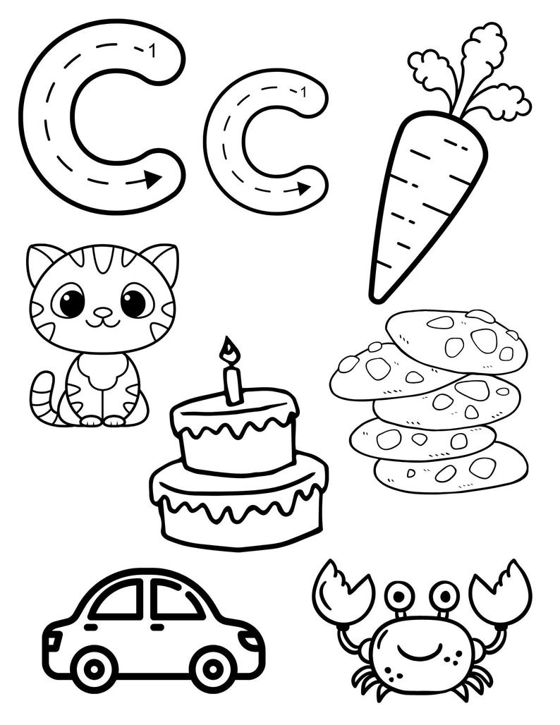 26 Printable ABC Tracing, Coloring Worksheets Preschool Kindergarten ...