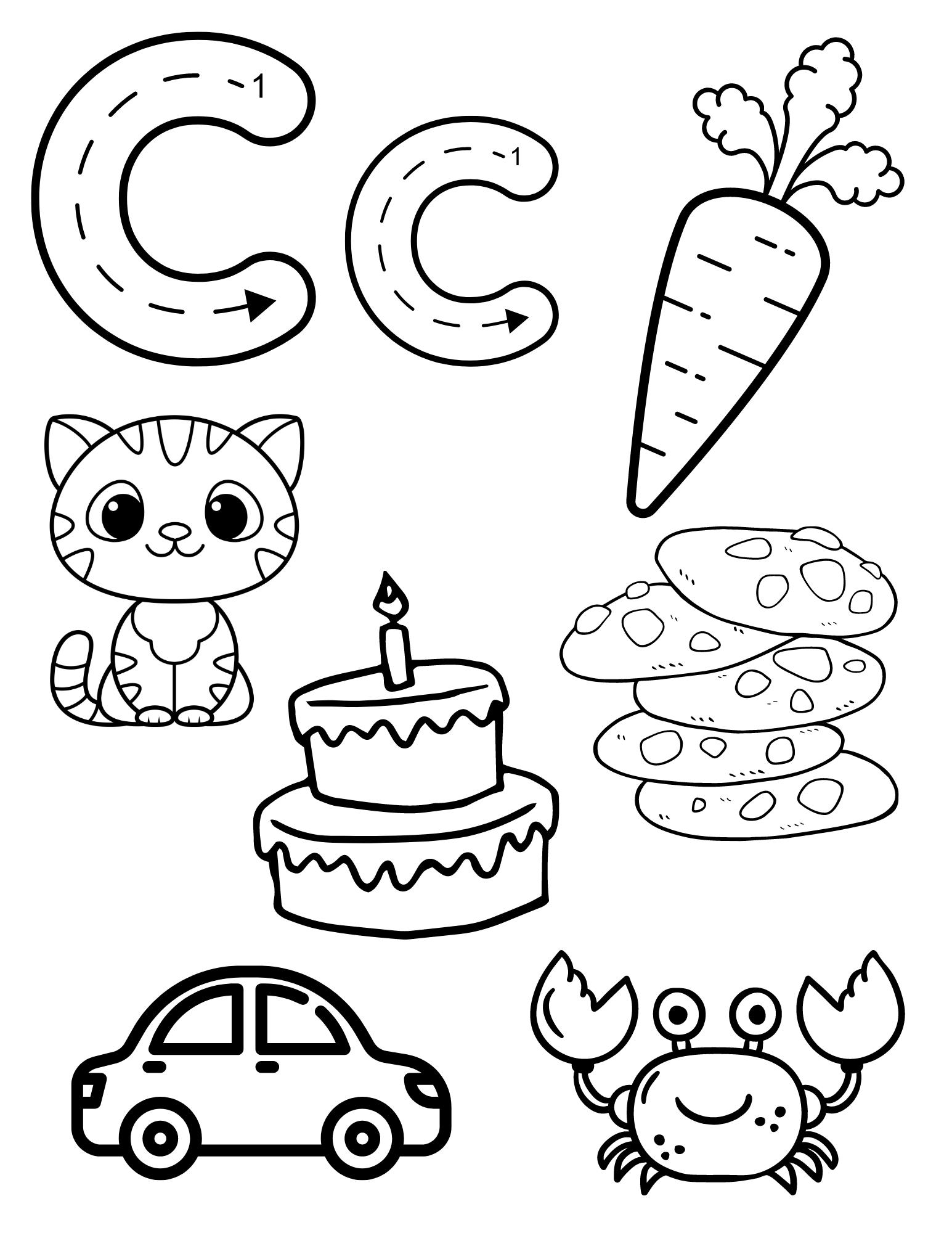 Printable ABC Tracing Coloring Worksheets, Preschool Kindergarten (PDF ...