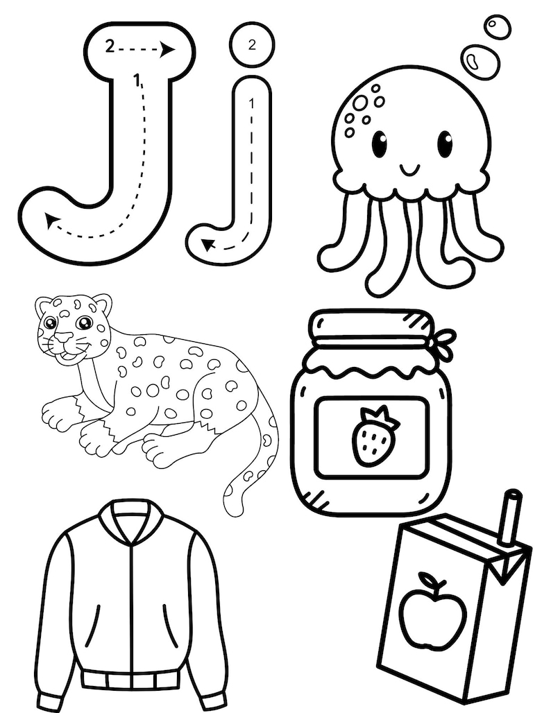 Printable ABC Tracing Coloring Worksheets, Preschool Kindergarten (PDF ...