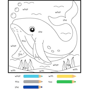 SIGHT WORDS, Color by Sight Words, Printable 10 Page Pdf, Preschool ...