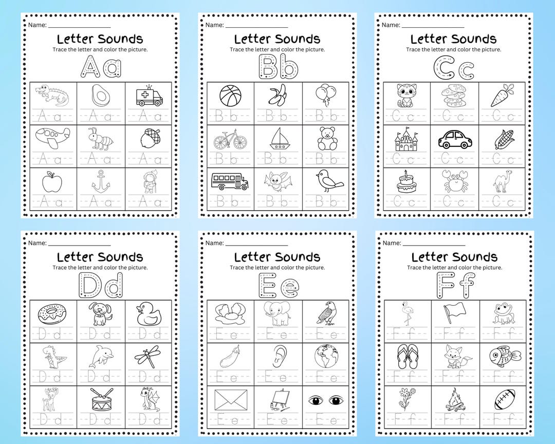 ABC 26 Page Alphabet Printable Phonics Worksheet, Letter Tracing ...