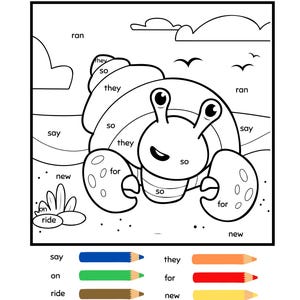 SIGHT WORDS, Color by Sight Words, Printable 10 Page Pdf, Preschool ...