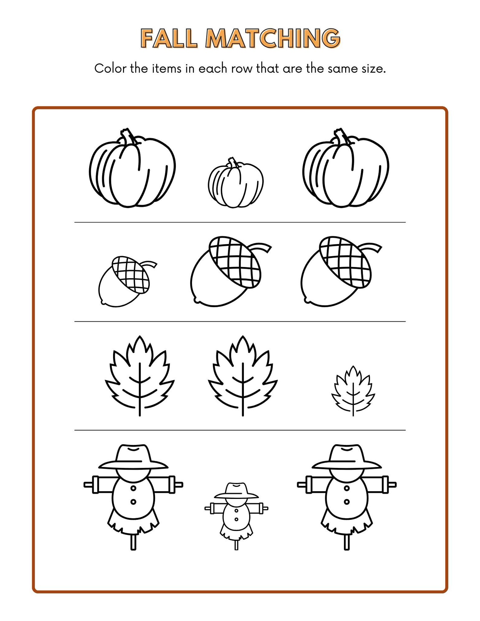 Printable Autumn Packet, 15 Pg Printable, Preschool, Kindergarten ...
