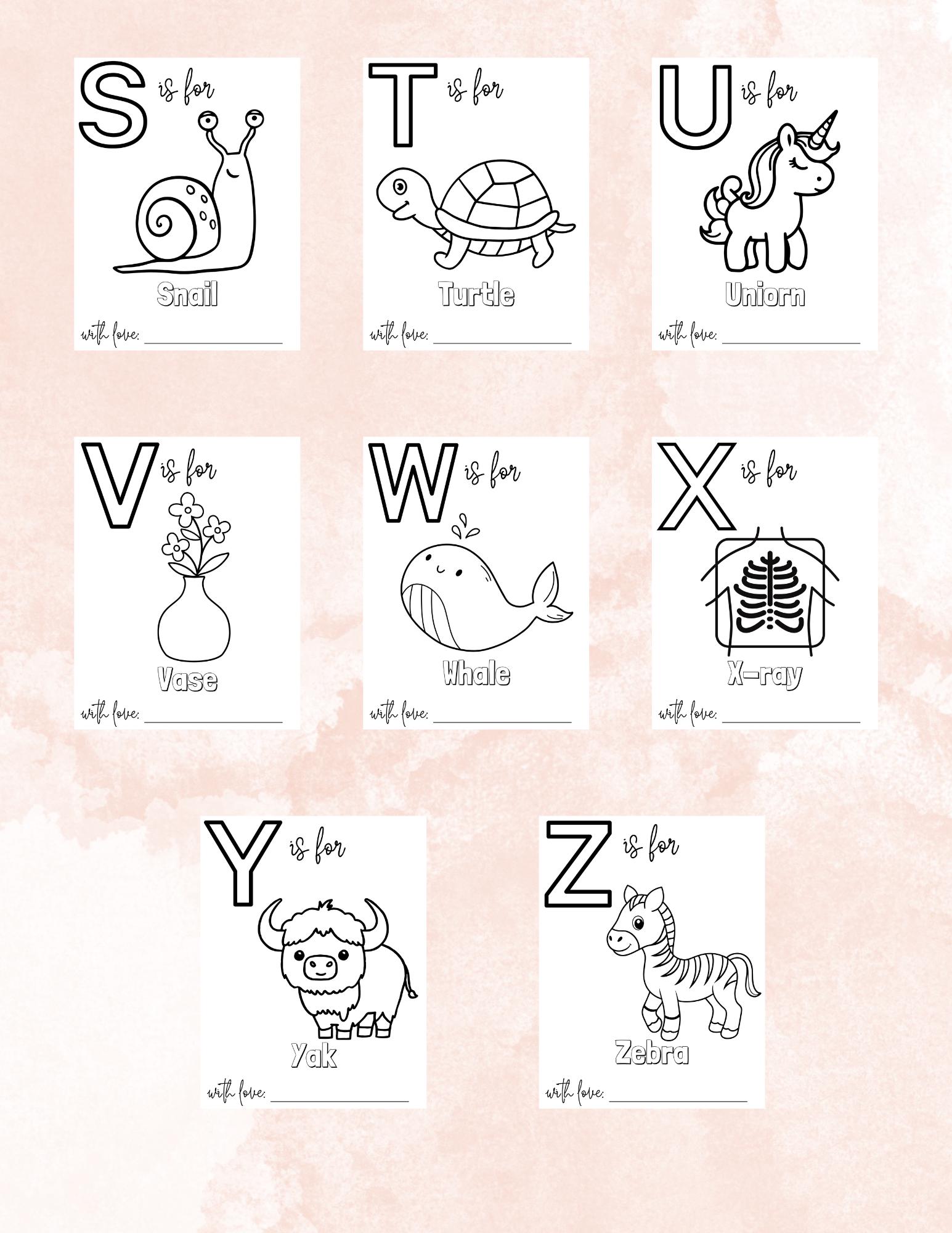 52 PAGES ABC Baby Shower Coloring Book, Baby's First ABC Book, Baby ...