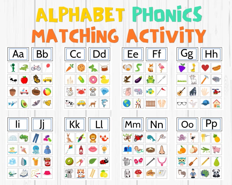 Alphabet Phonics Matching Activity, ABC Sound Sorting (digital Download ...
