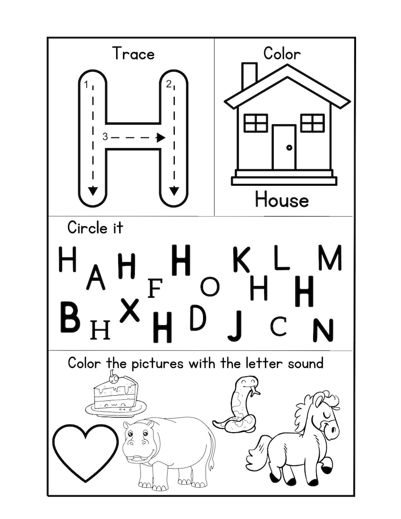ABC 26 Page Alphabet Printable Phonics Worksheet, Preschool, Toddler ...
