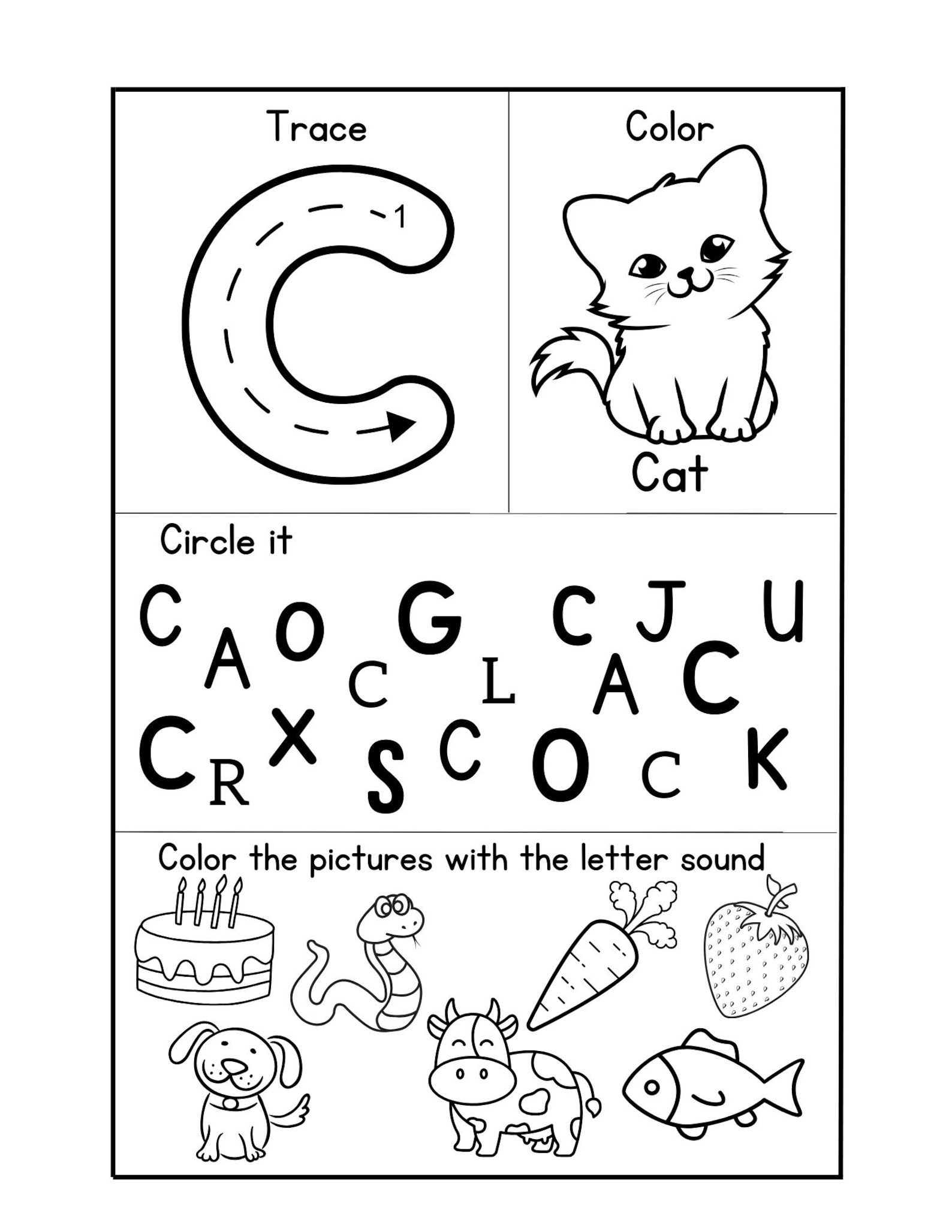 ABC 26 Page Alphabet Printable Phonics Worksheet, Preschool, Toddler ...