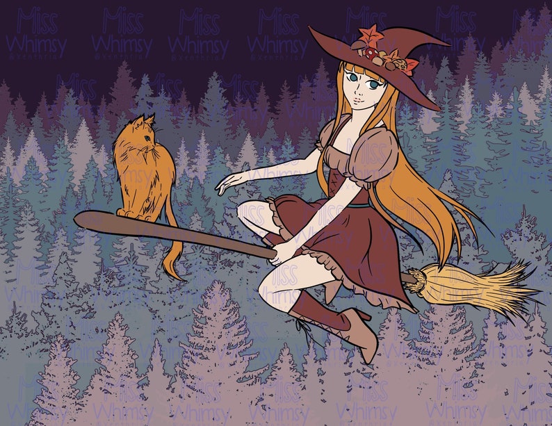 Fall Witch Printable Adult Coloring Page, Halloween Coloring Page, Kids ...