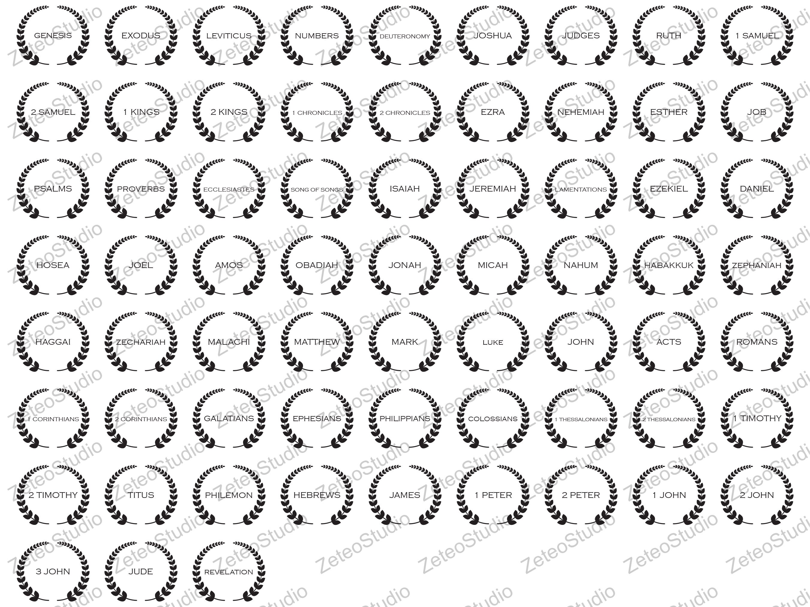 Books of the Bible Bundle, SVG File, PNG Graphic, Christian, Instant ...