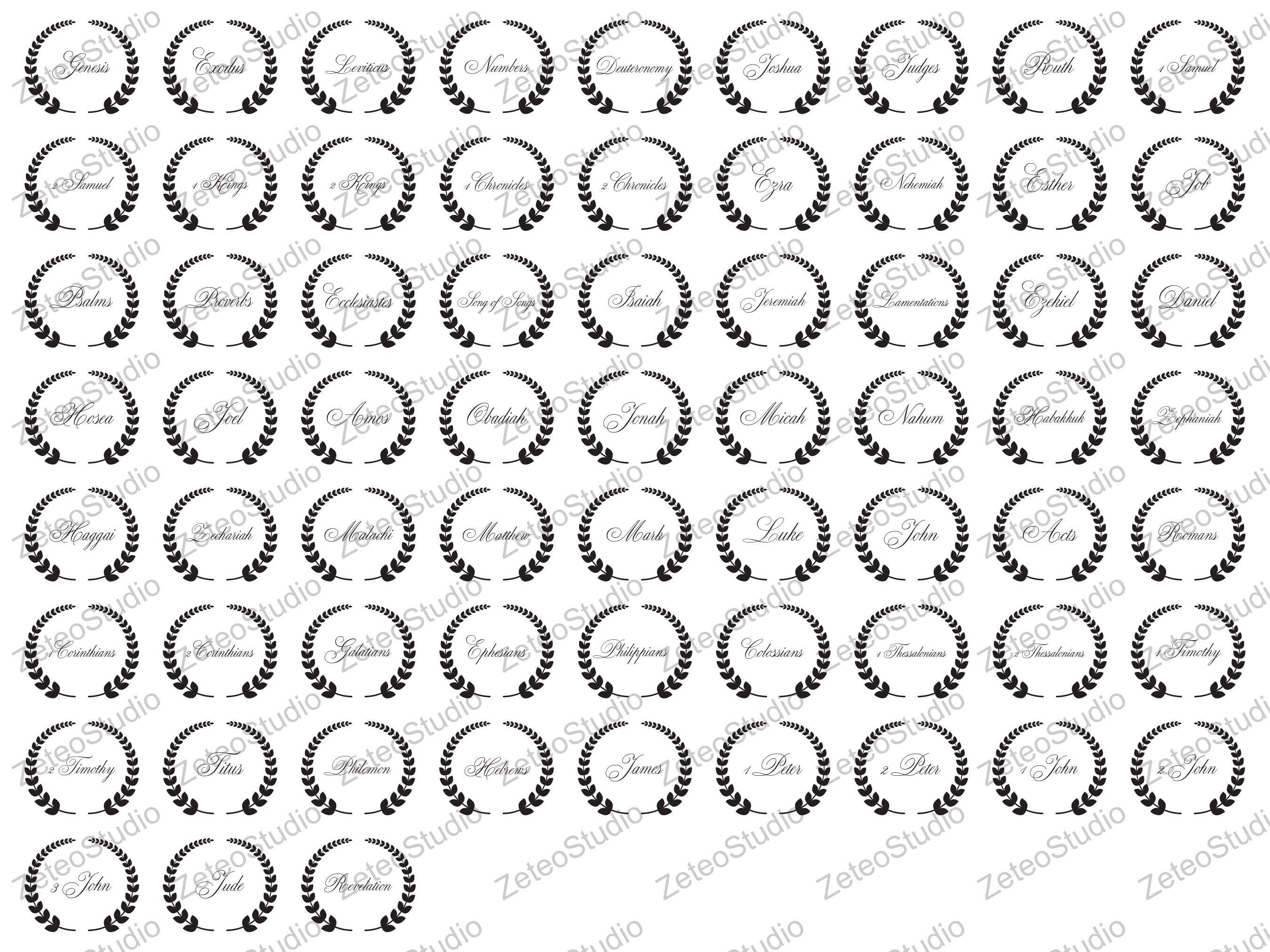 Books of the Bible Bundle, SVG File, PNG Graphic, Christian, Instant ...