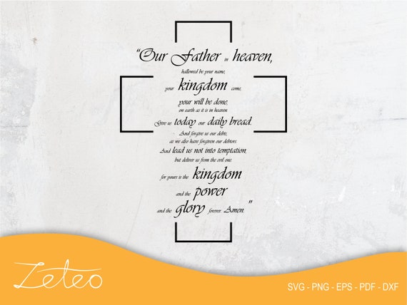 Lord's Prayer SVG File Clipart PNG Christian Instant - Etsy