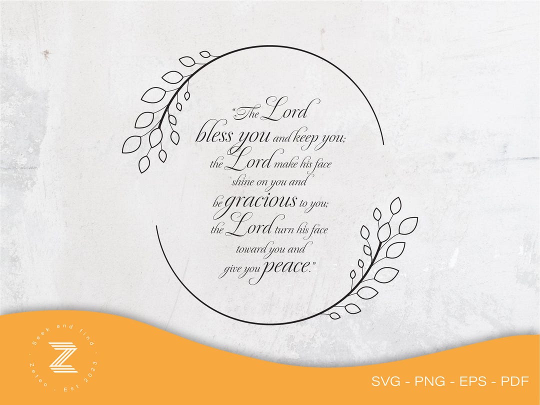 Lord's Blessing, EPS File, PNG Graphic, Christian, Instant Digital ...